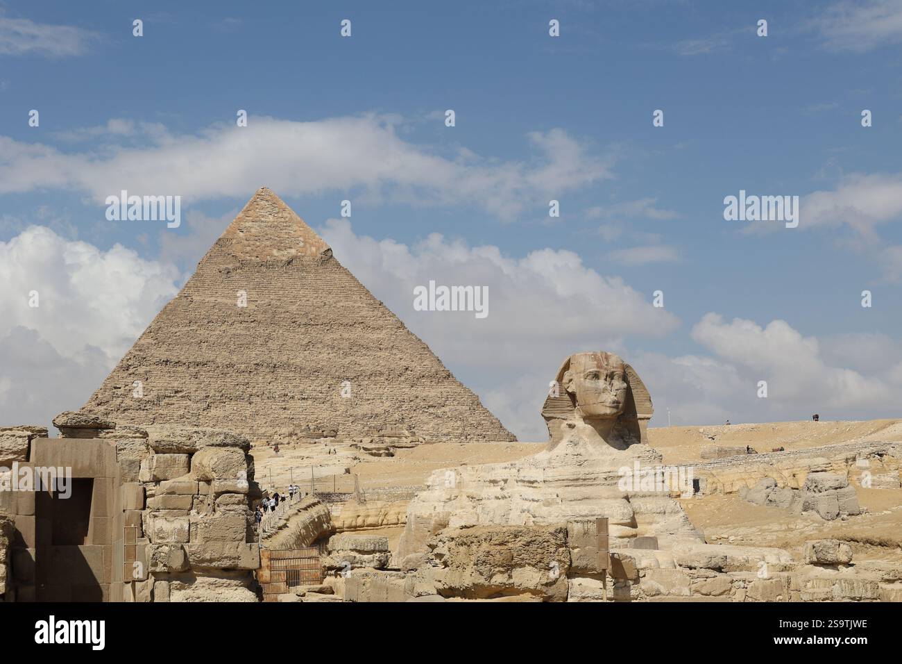 giza, egypt - march 19, 2024: landscape view of sphinx in front of the ...
