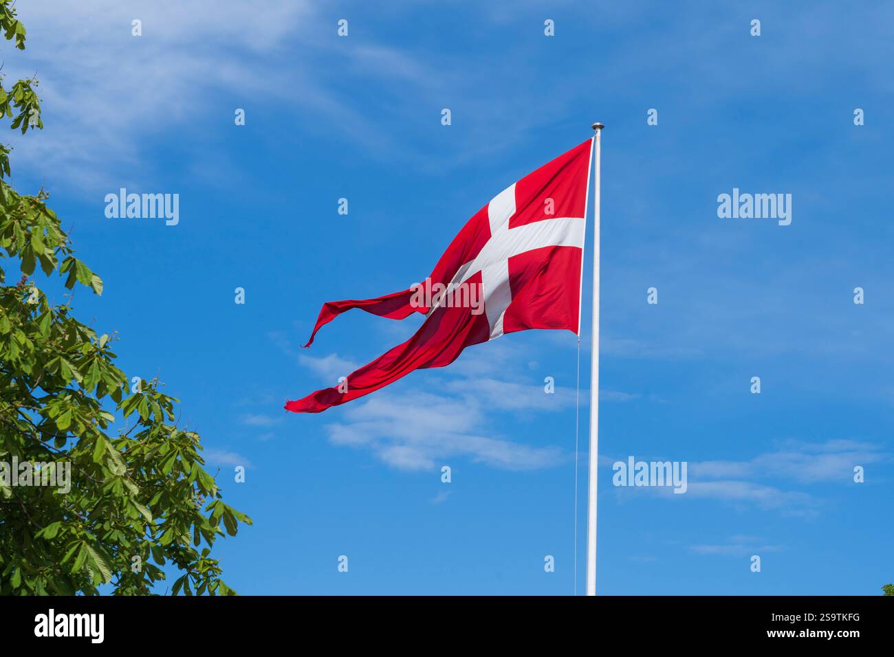 The Danish Flag flying at Fortress Kastellet in Copenhagen in Denmark ...
