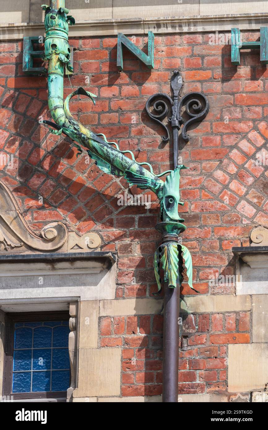 Decorative drainage pipe in Copenhagen in Denmark Stock Photo - Alamy
