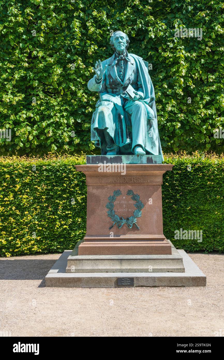 The statue of Hans Christian Andersen in Copenhagen in Denmark Stock ...