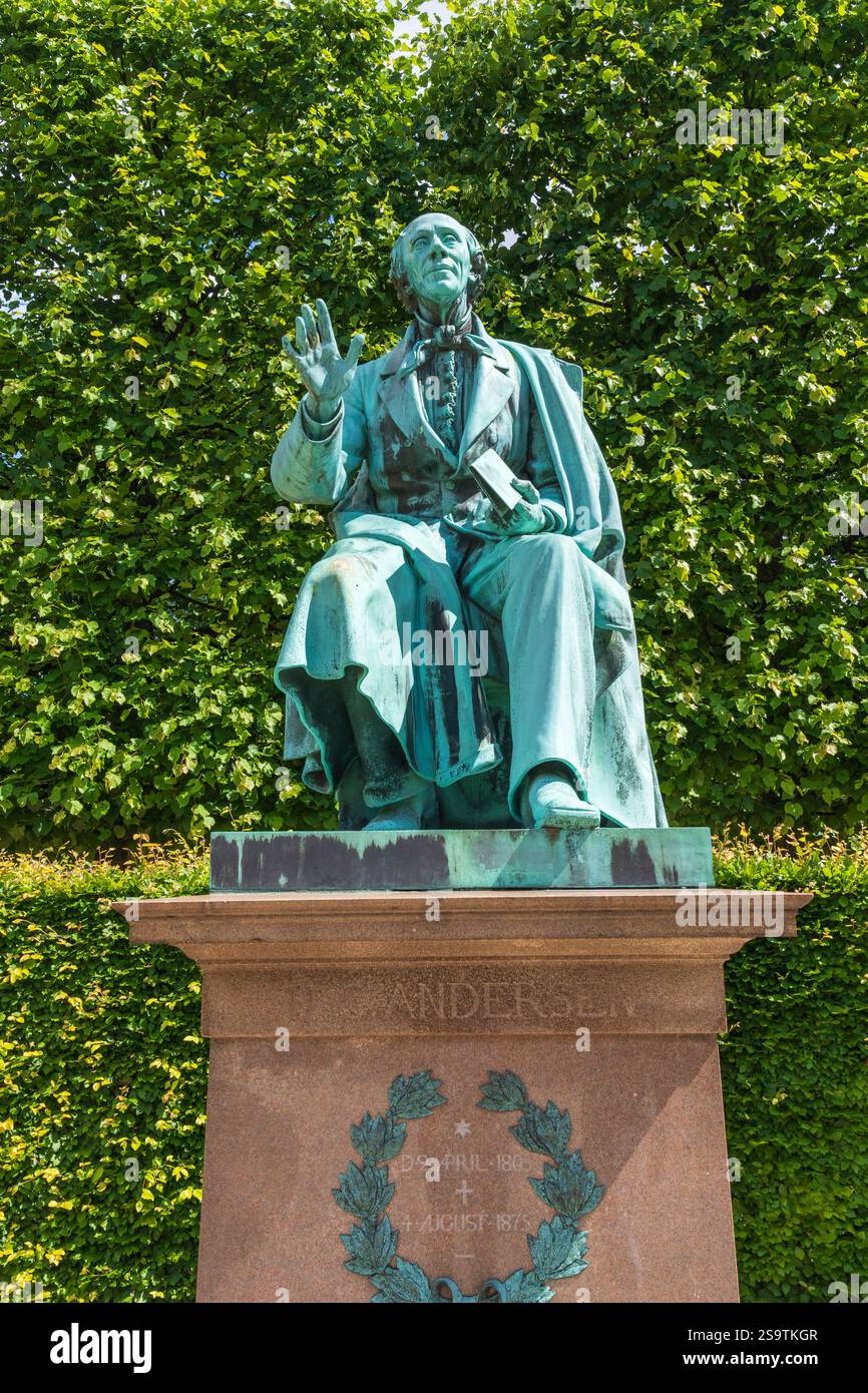 The statue of Hans Christian Andersen in Copenhagen in Denmark Stock ...