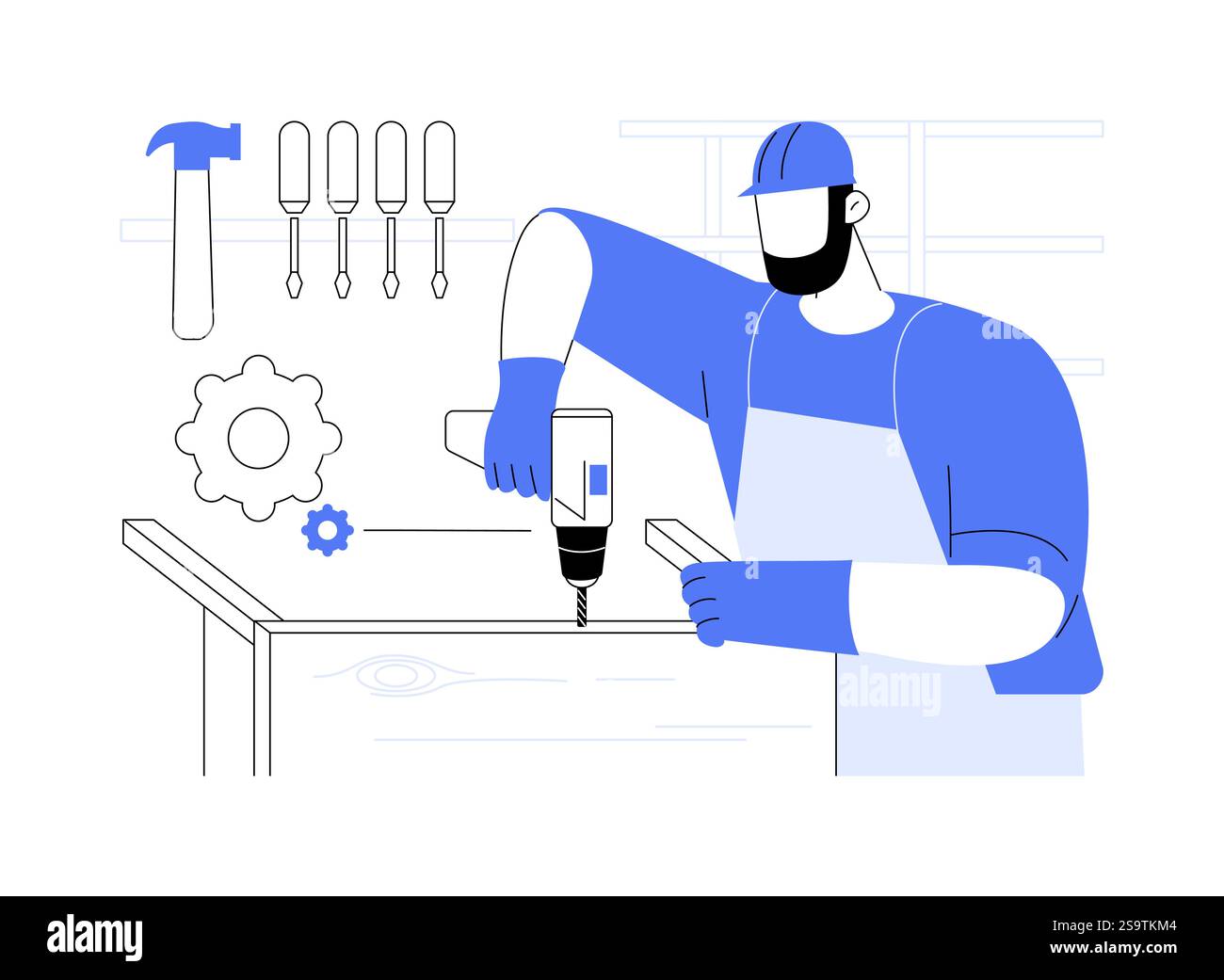 Carpenter isolated cartoon vector illustrations Stock Vector Image ...