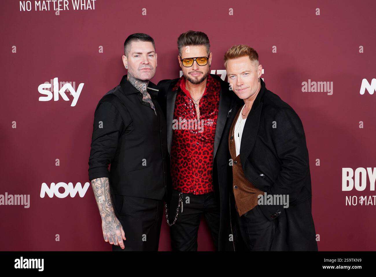 Shane Lynch, Keith Duffy and Ronan Keating attending the world premiere ...