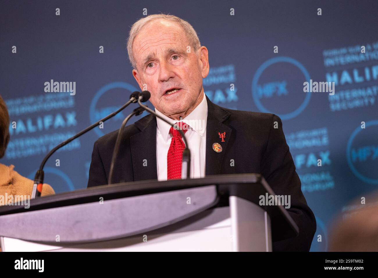 U.S. Senator James Risch speaks at a press conference at the Halifax ...