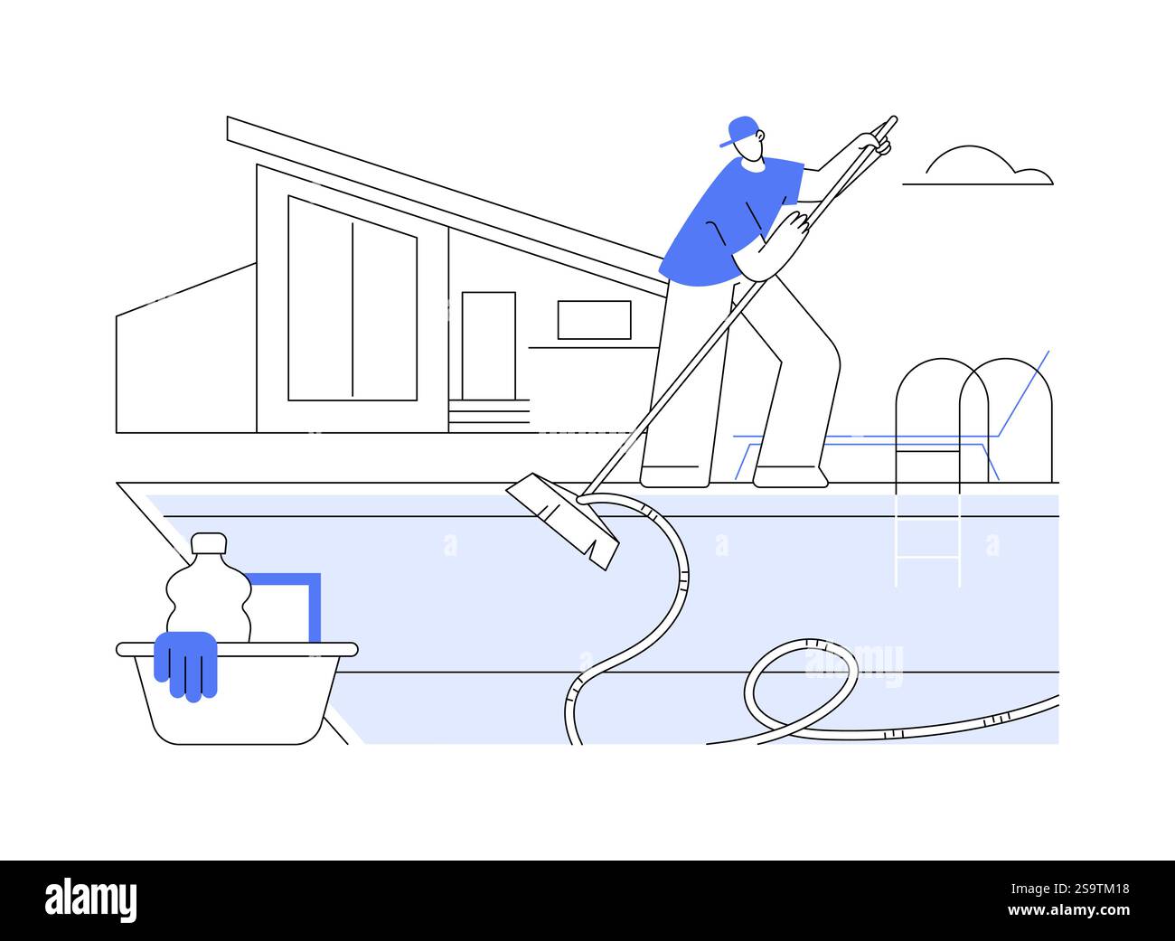 Pool maintenance isolated cartoon vector illustrations Stock Vector ...