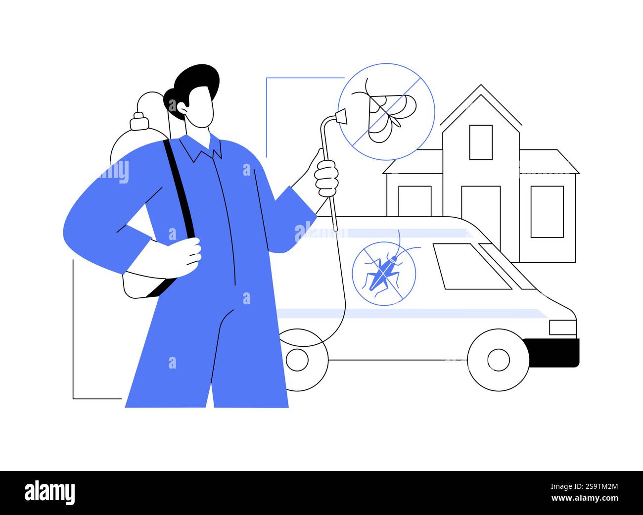 Pest control service isolated cartoon vector illustrations Stock Vector ...