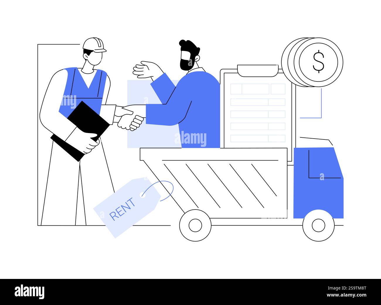 Heavy machinery rental isolated cartoon vector illustrations Stock ...