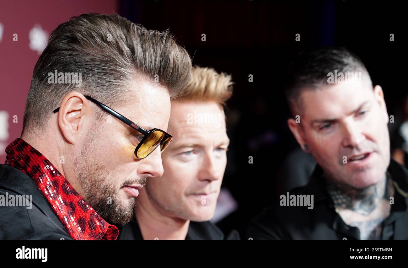 (left to right) Keith Duffy, Ronan Keating and Shane Lynch attending the world premiere of ...