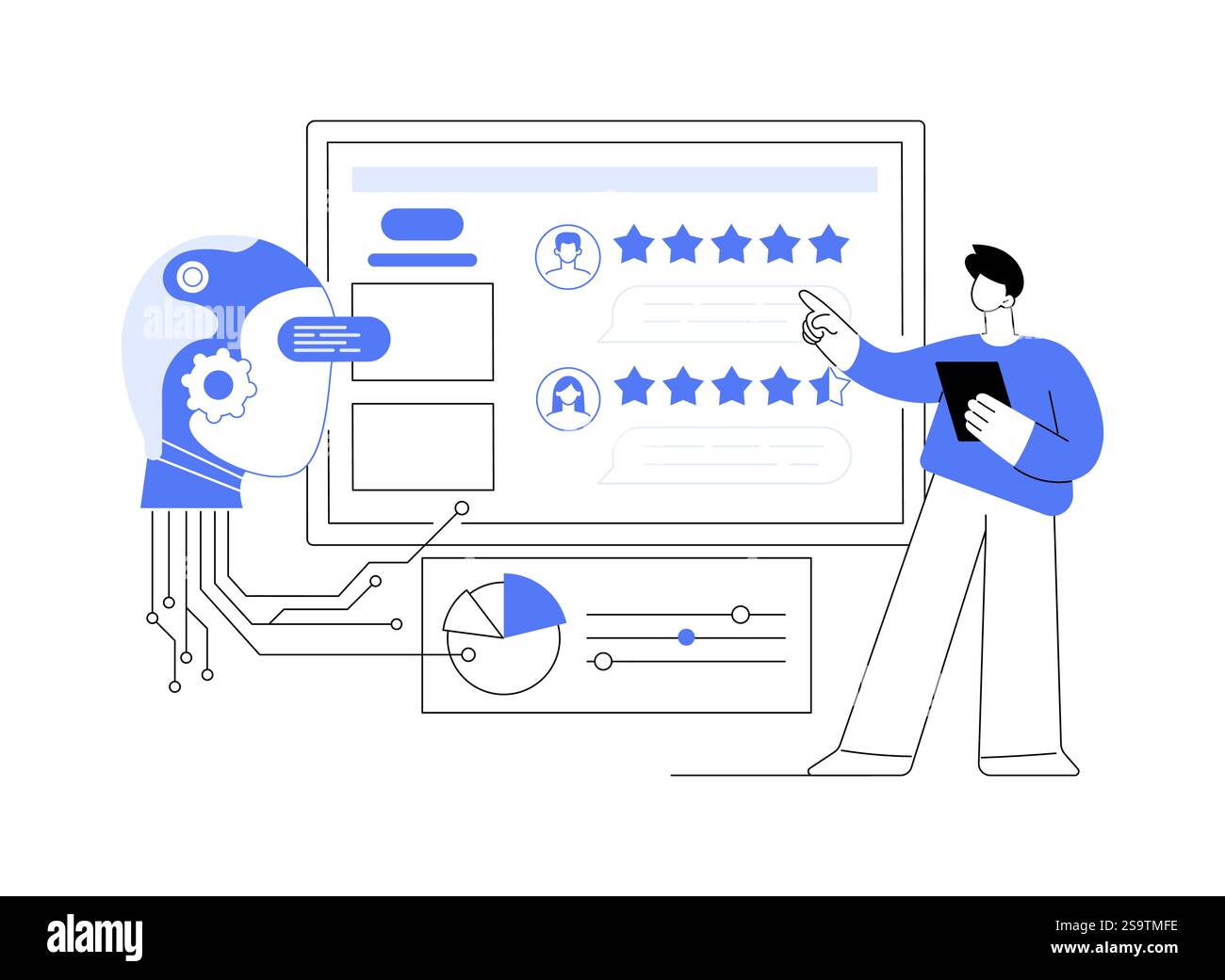 AI-Enhanced Customer Feedback Analysis abstract concept vector ...