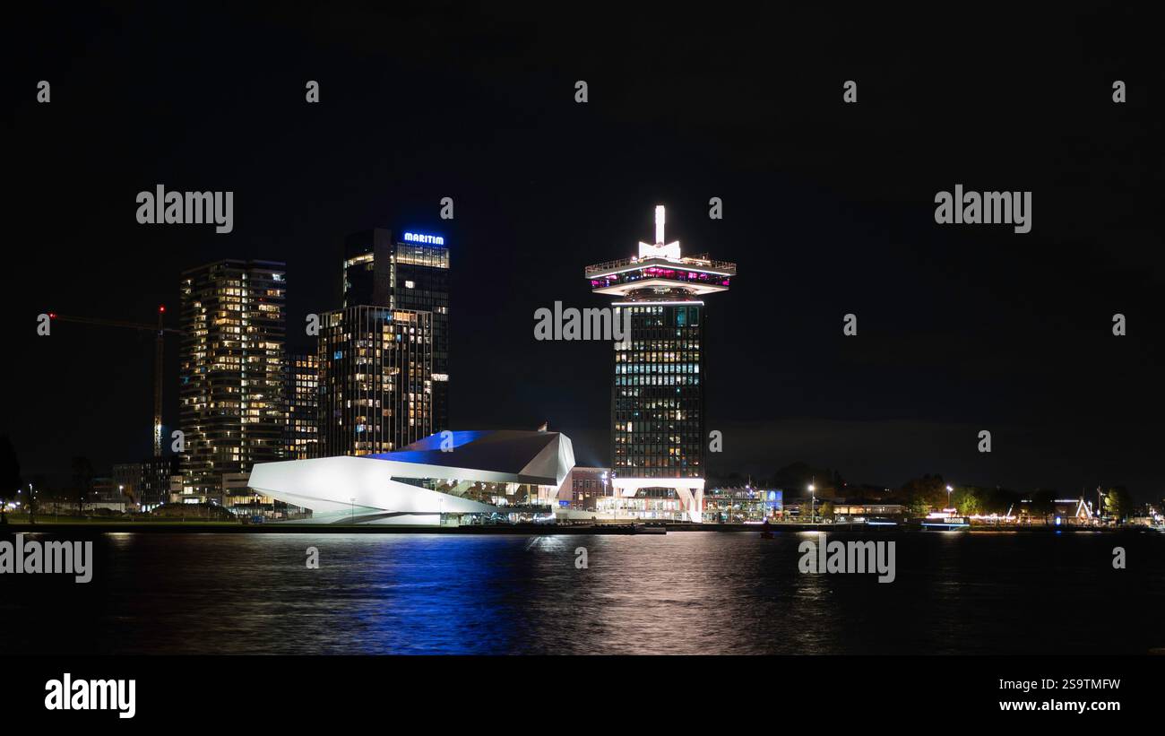 The famous Adam Tower at night shot from across the river IJ Stock ...