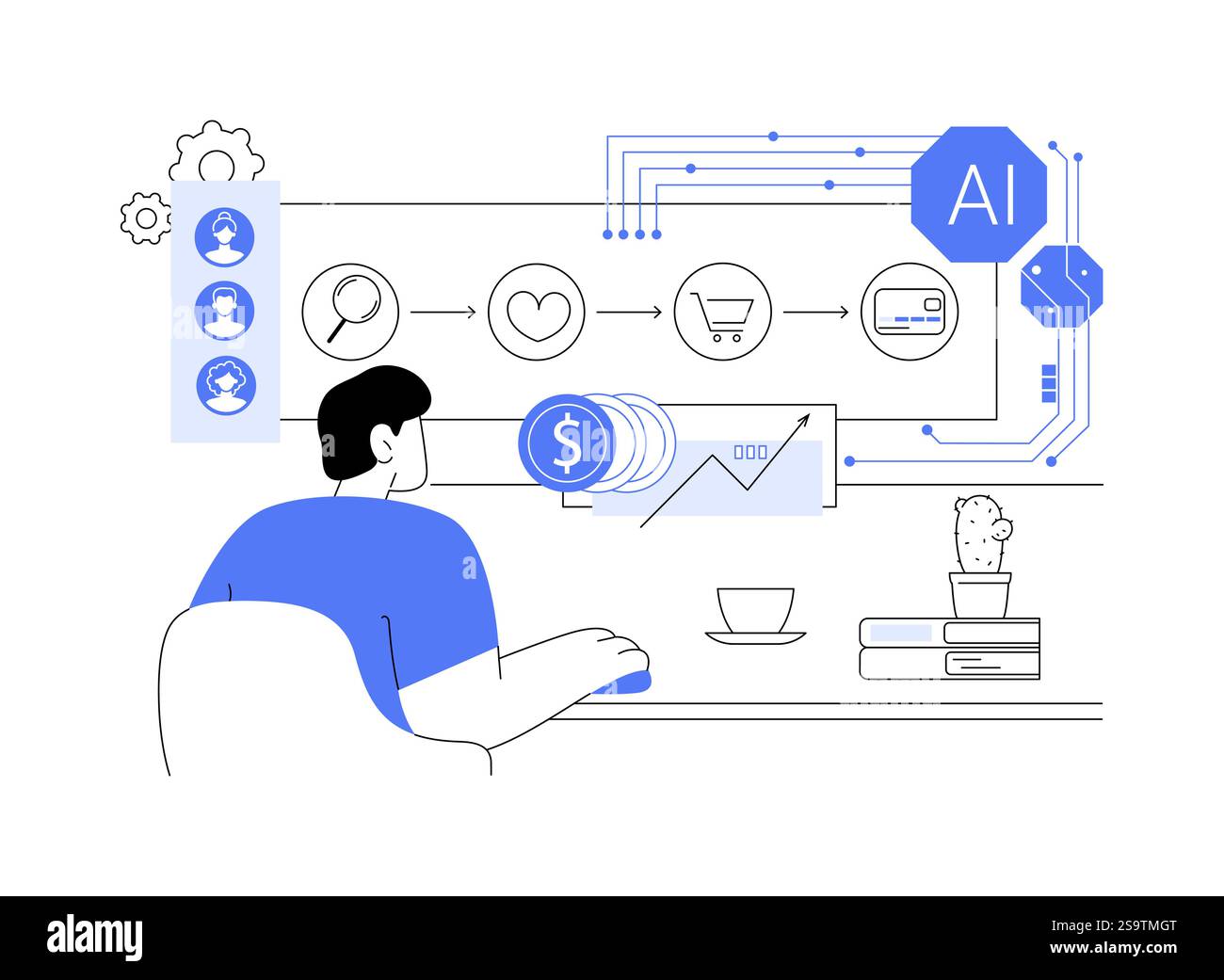 Ai Enhanced Customer Journey Tracking Abstract Concept Vector