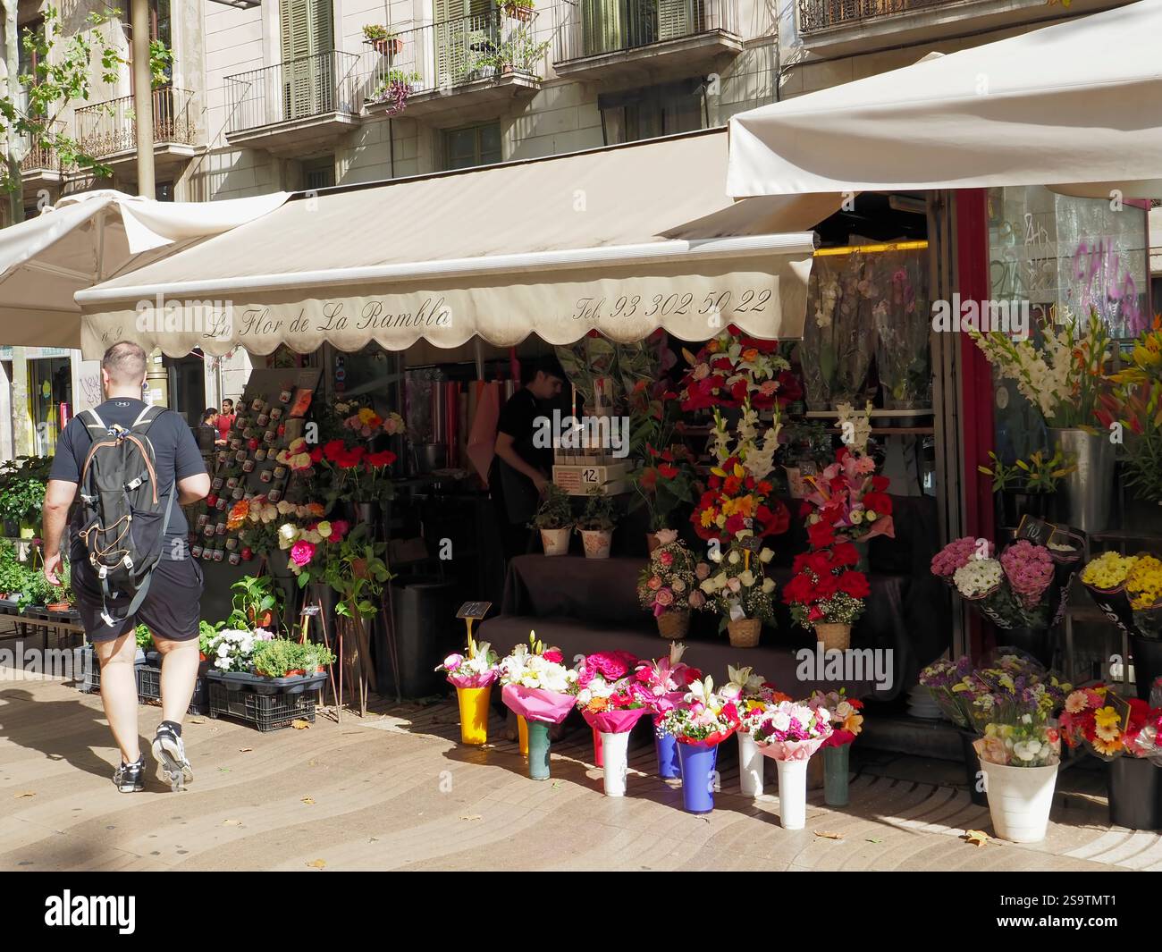 flower stall on La Rambla, Barcelona,Catalonia,Spain,Europe Stock Photo ...