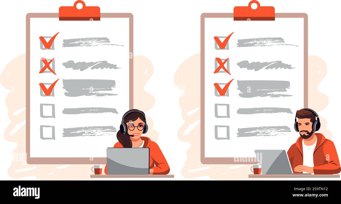 Survey concept. Feedback from customers or opinion form. Client answers ...