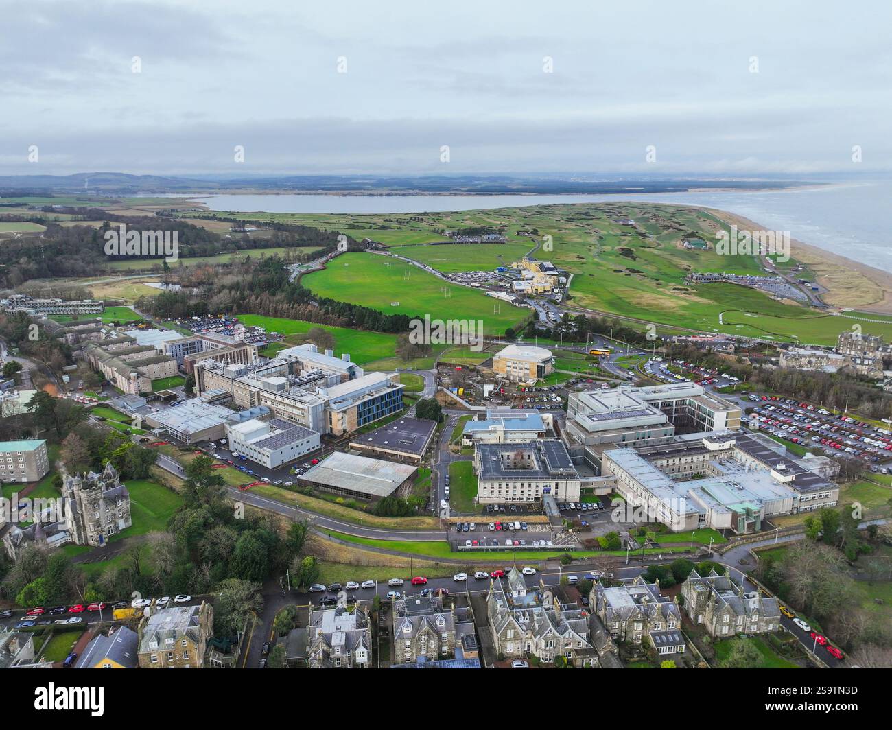 Aerial drone view of St Andrews University Campus Stock Photo - Alamy