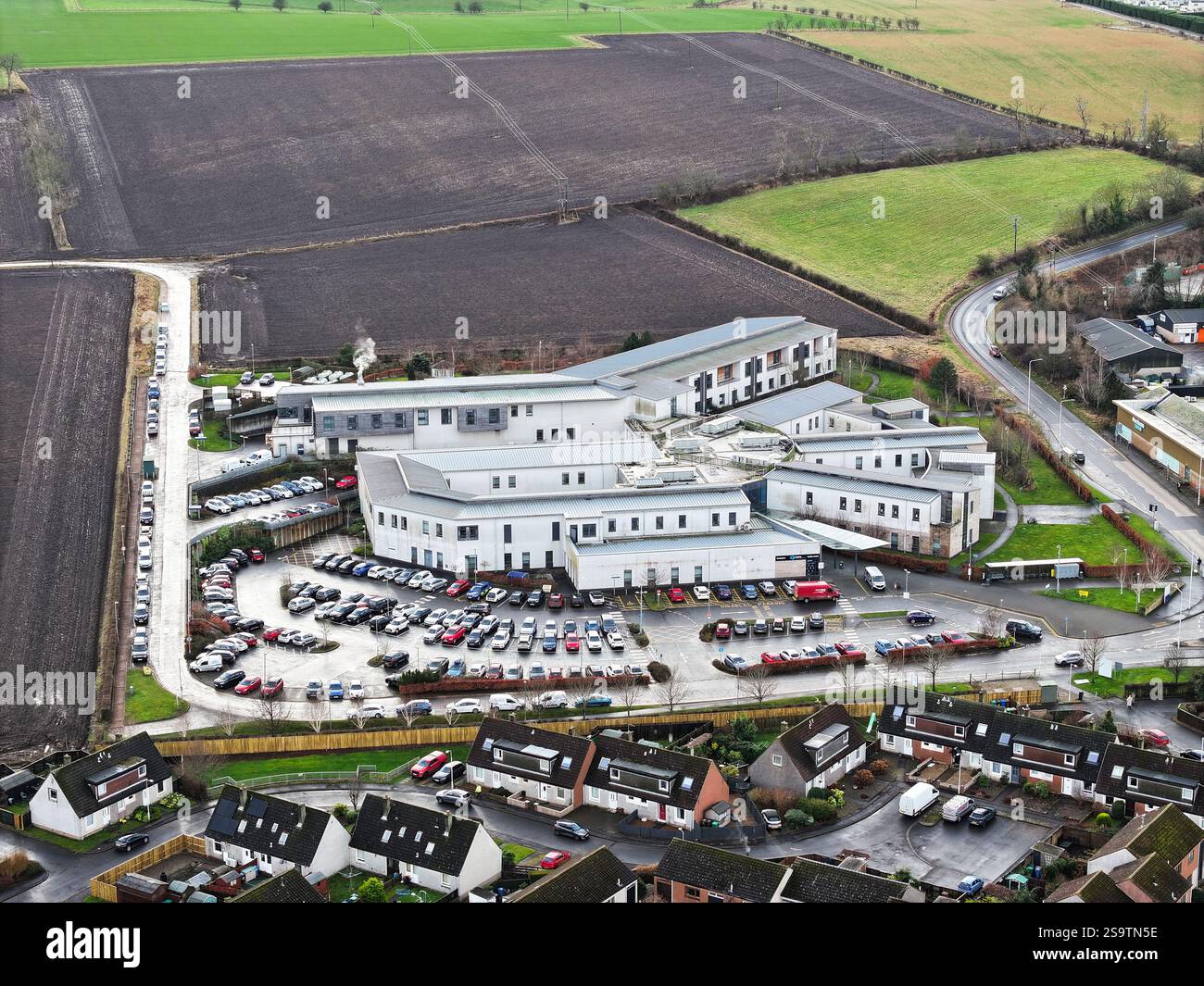 Aerial drone view of St Andrews Community Hospital Stock Photo - Alamy