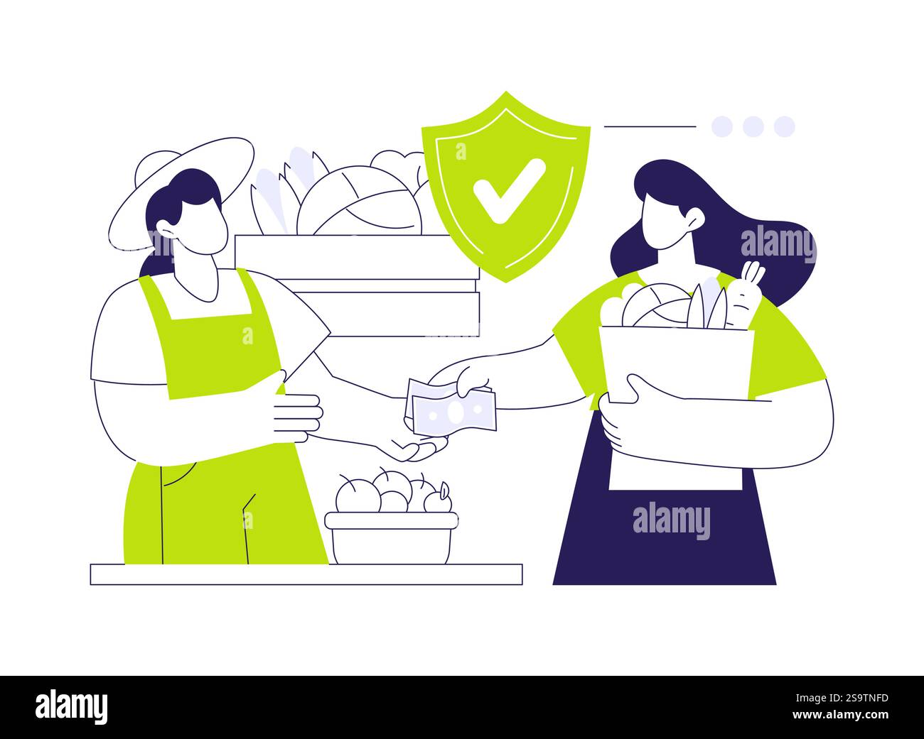 Safe food availability abstract concept vector illustration Stock ...