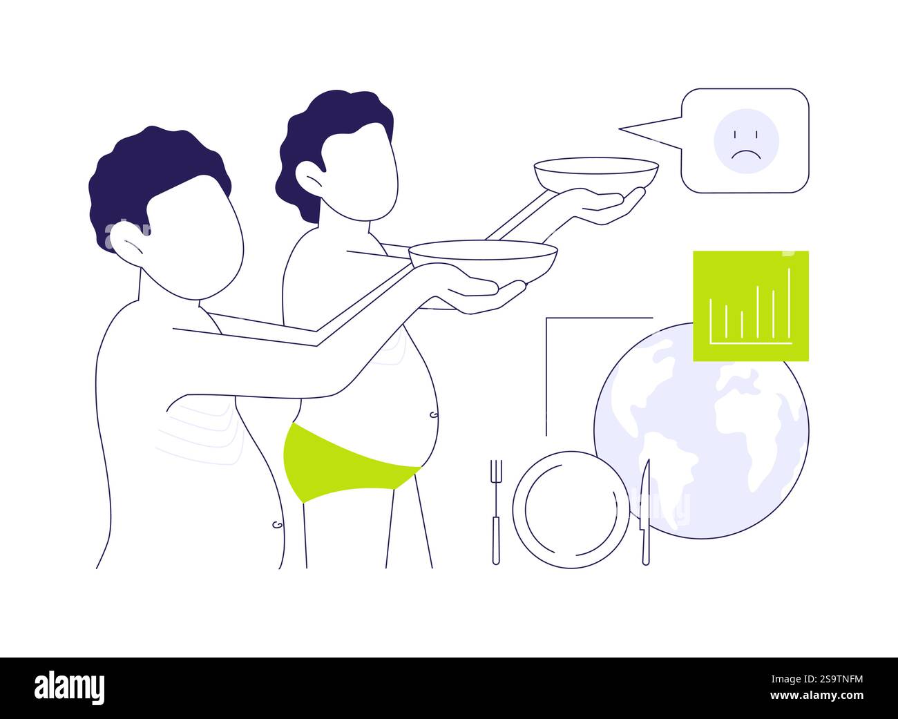 World hunger problem abstract concept vector illustration Stock Vector ...