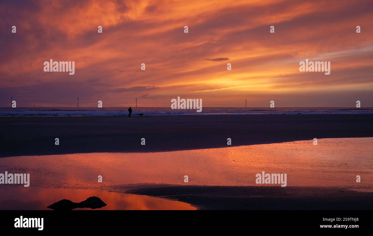 Spectacular Sunrise over Cambois Beach, Northumberland, 2025 Stock ...