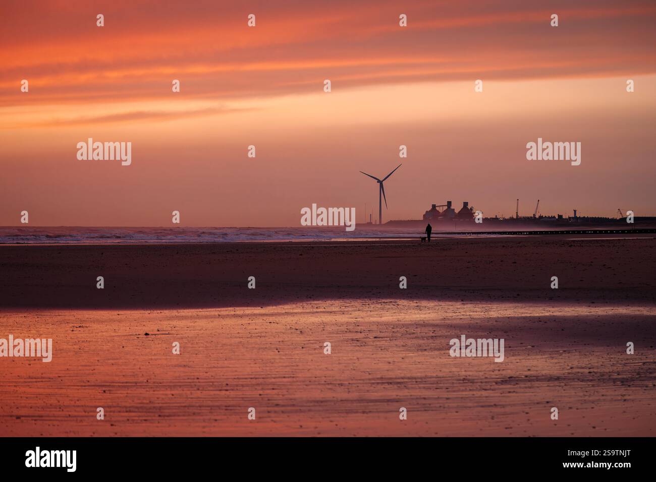 Spectacular Sunrise over Cambois Beach, Northumberland, 2025 Stock ...