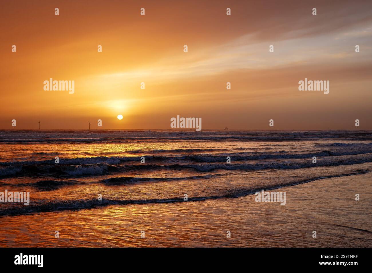 Spectacular Sunrise over Cambois Beach, Northumberland, 2025 Stock ...