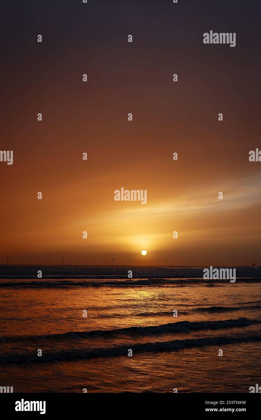 Spectacular Sunrise over Cambois Beach, Northumberland, 2025 Stock ...