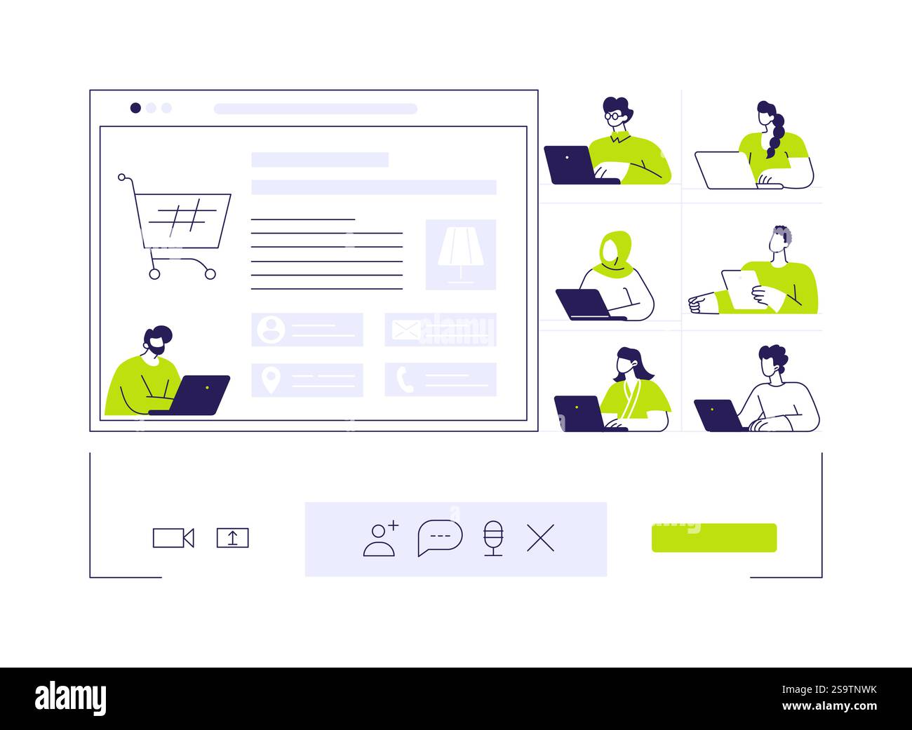 Screen sharing abstract concept vector illustration Stock Vector Image ...