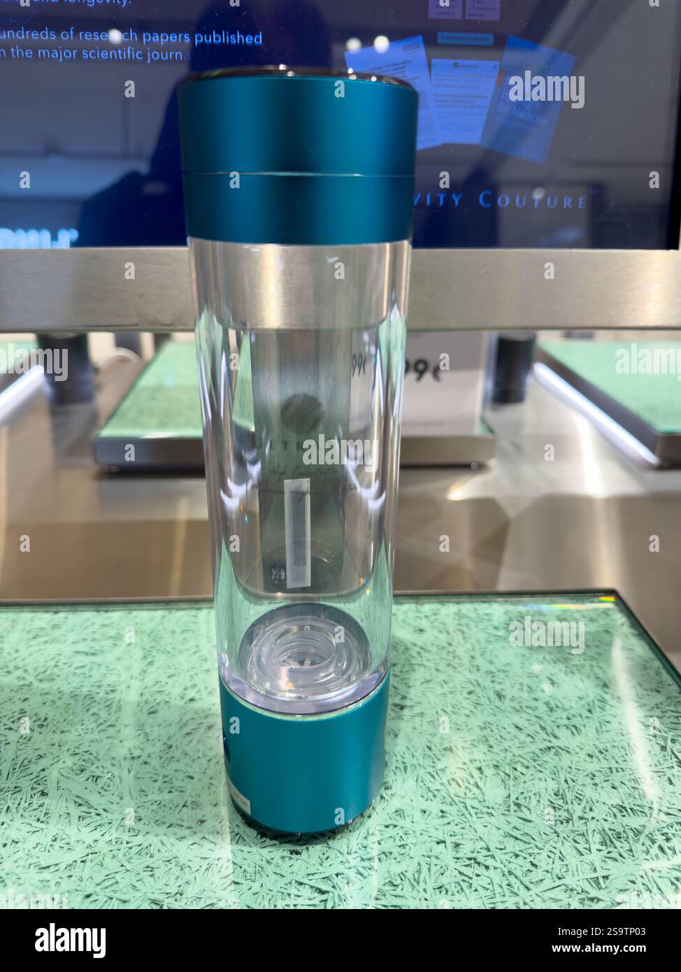 Modern, functional water bottle debuted at a trade show Stock Photo - Alamy