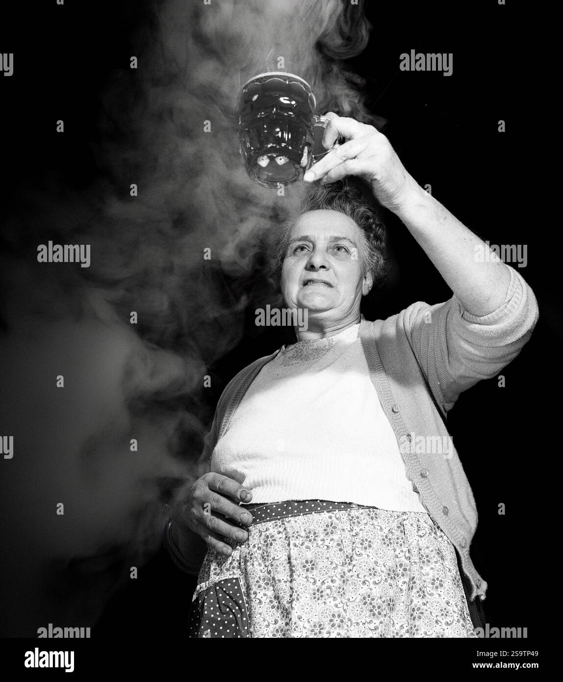 The landlady of the All Nations pub in Madeley Shropshire Mrs Lewis ...