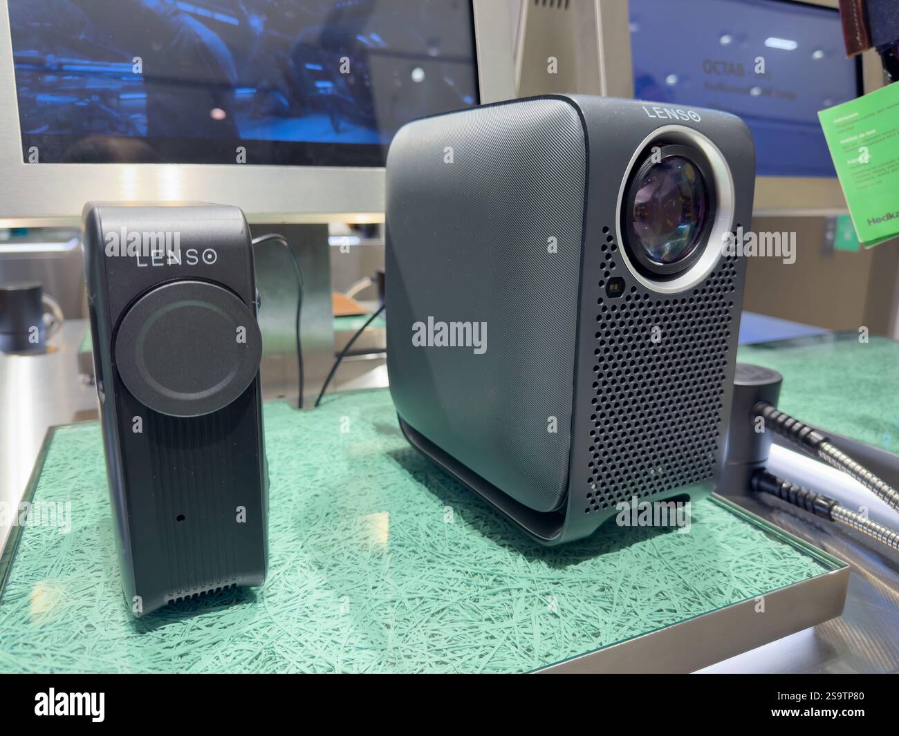 Innovative projector setup showcasing compact design and modern ...