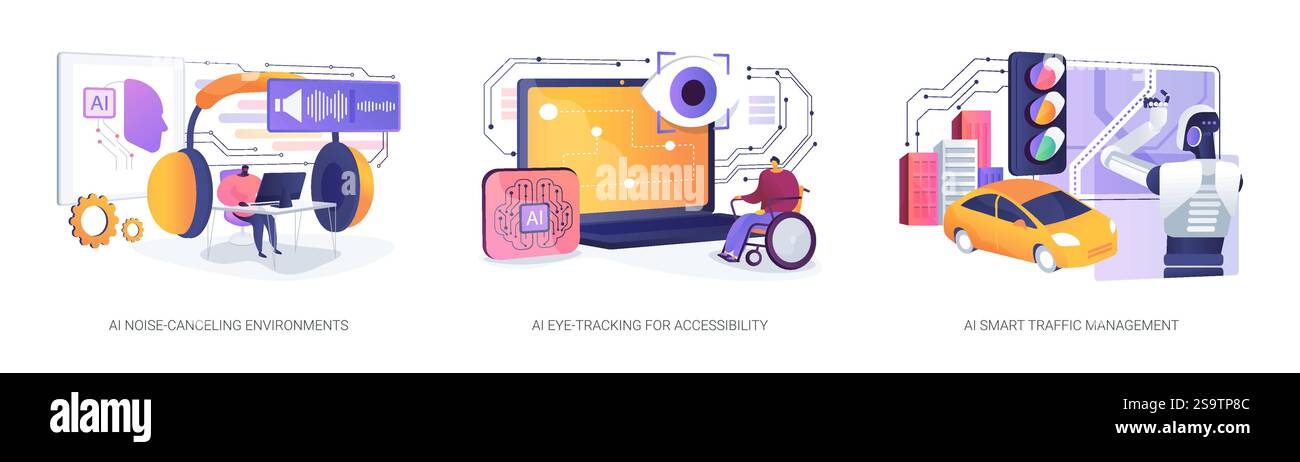 AI Advancing Accessibility and Efficiency abstract concept vector ...