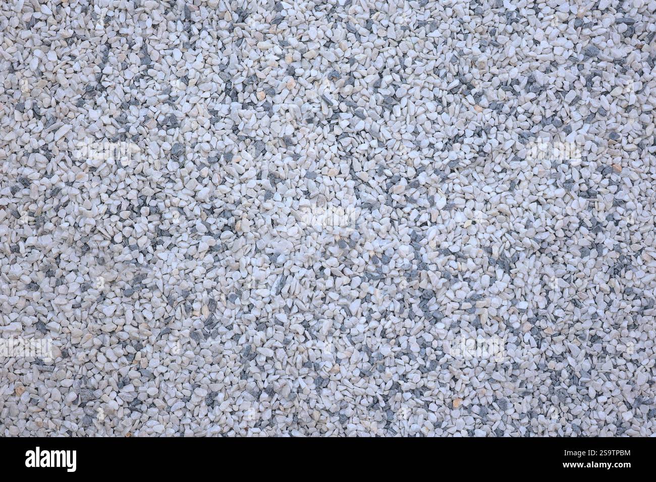 A textured surface of small white and gray gravel, creating a natural ...