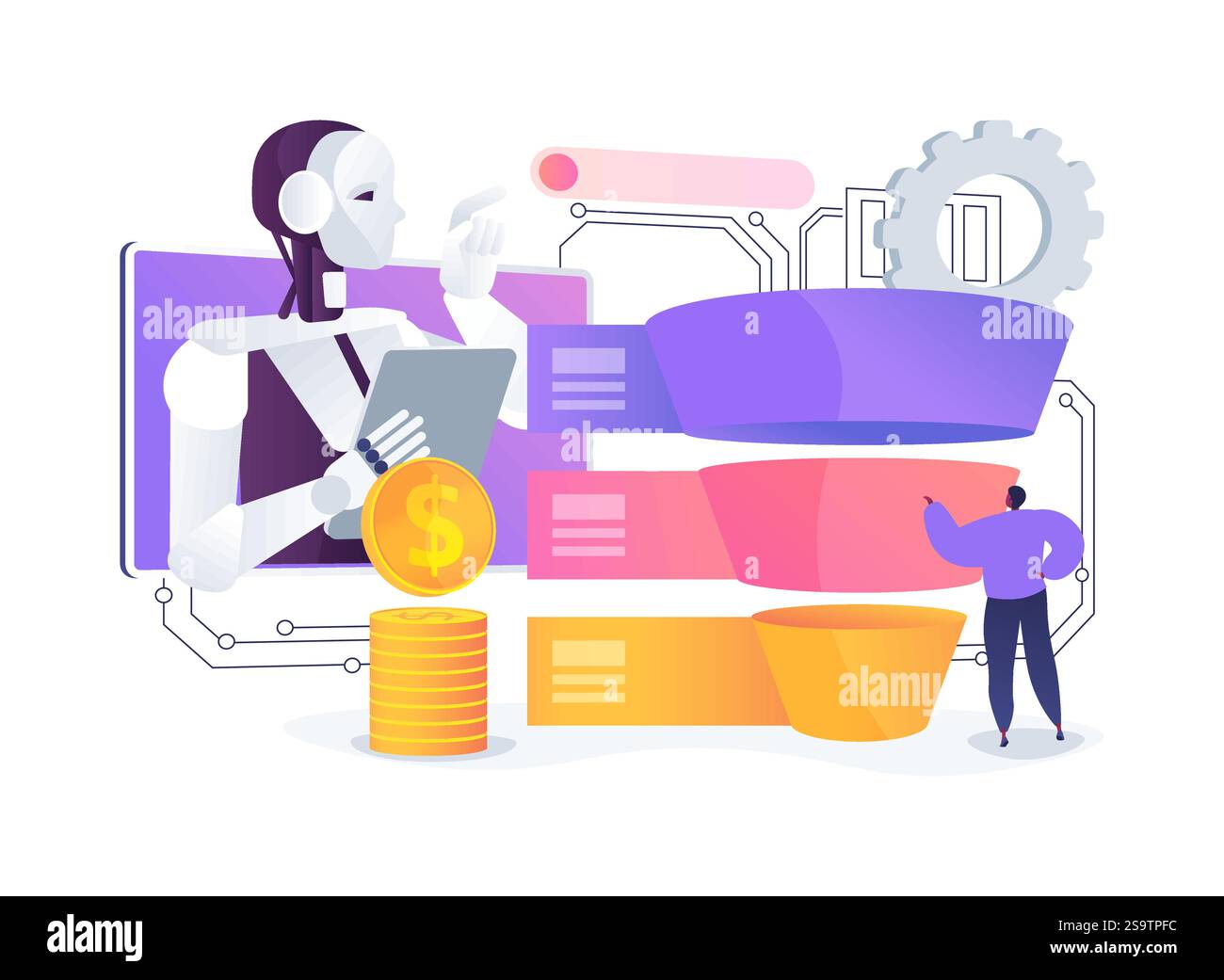 AI-Powered Sales Pipeline Management abstract concept vector ...