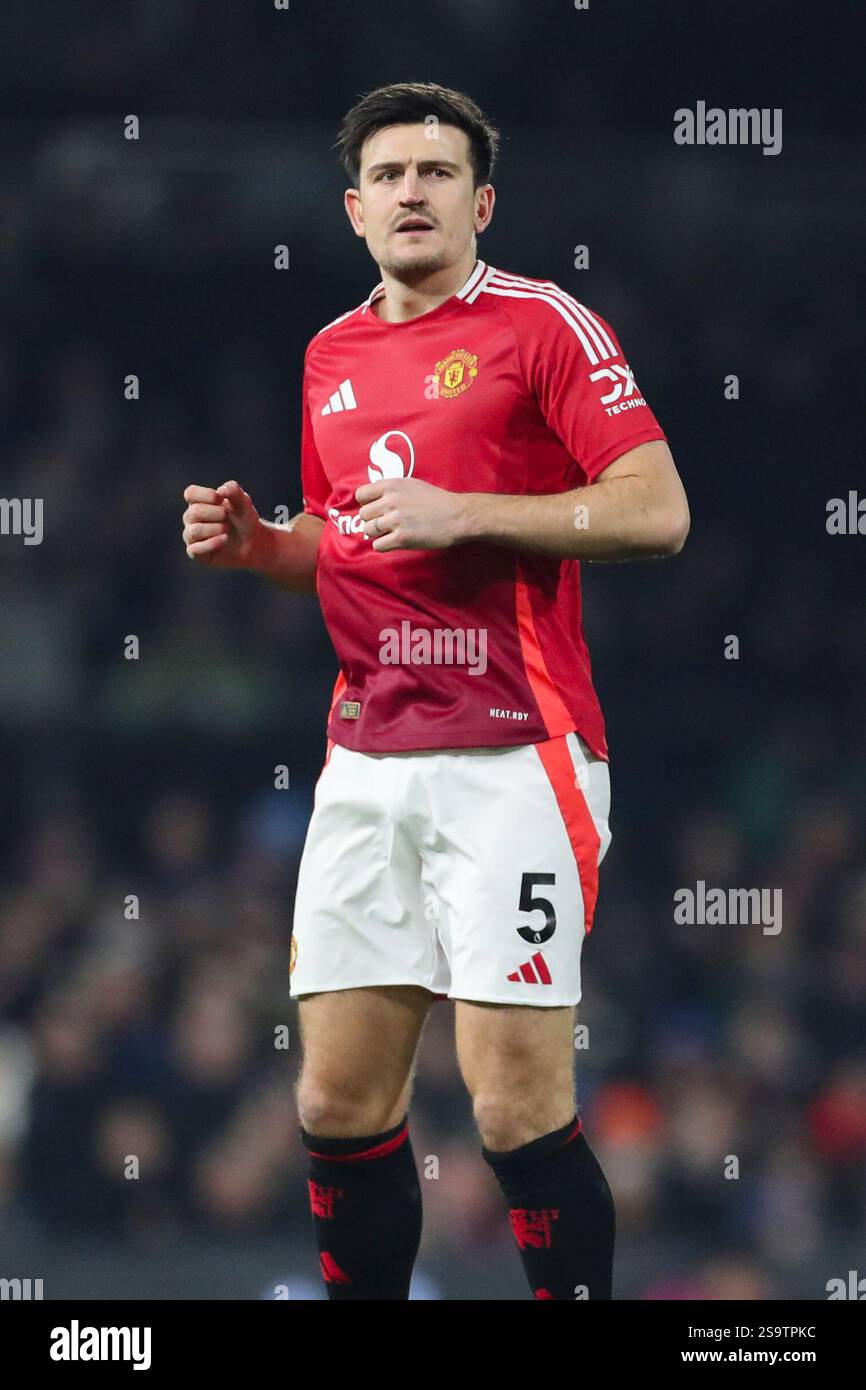 London, UK. 26th Jan, 2025. Manchester United defender Harry Maguire (5 ...