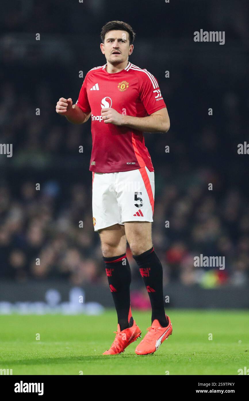London, UK. 26th Jan, 2025. Manchester United defender Harry Maguire (5 ...