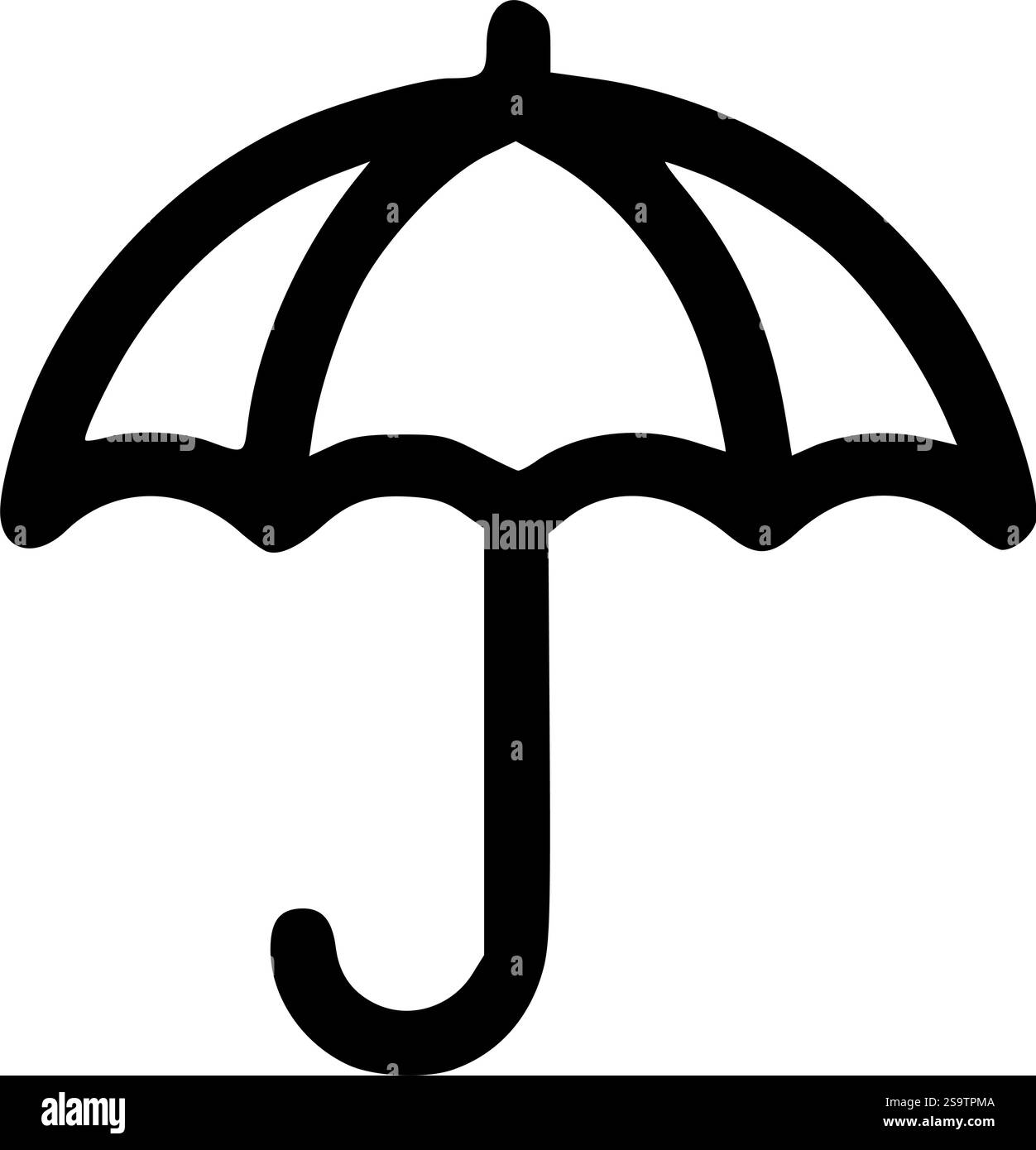 Umbrella Outline, Icon, Vector, Silhouette, and Simple Umbrella for ...