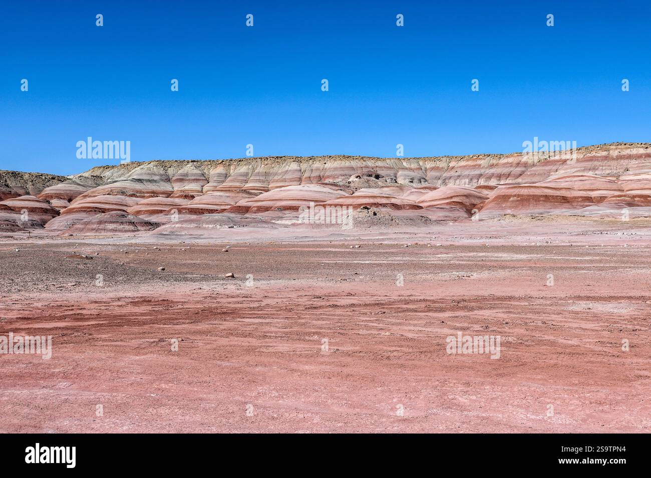 Otherworldly landscape of the Bentonite Hills in the Utah desert near ...