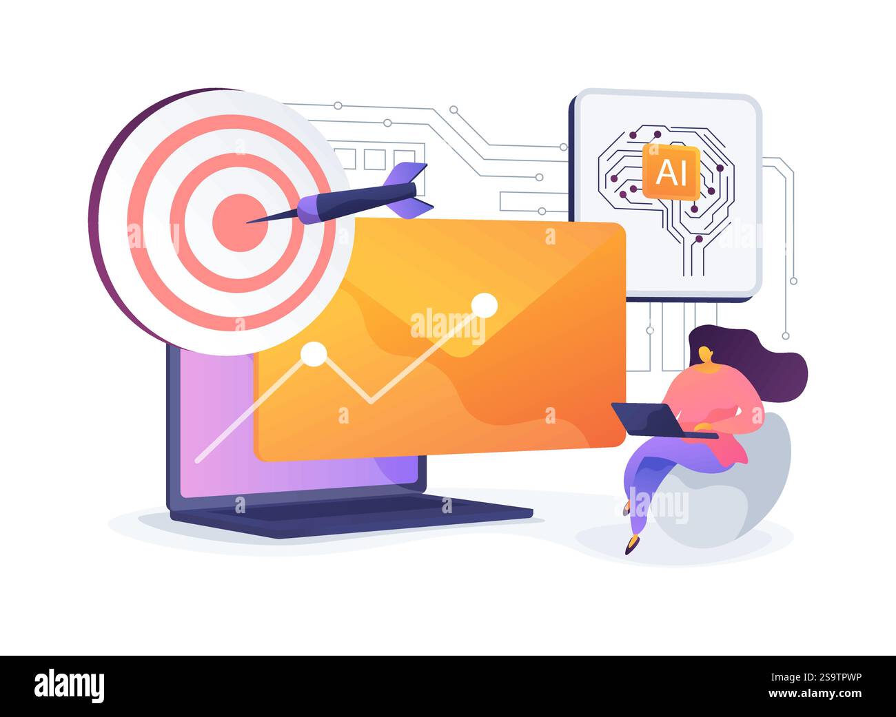AI-Driven Email Campaign Optimization abstract concept vector illustration Stock Vector Image ...