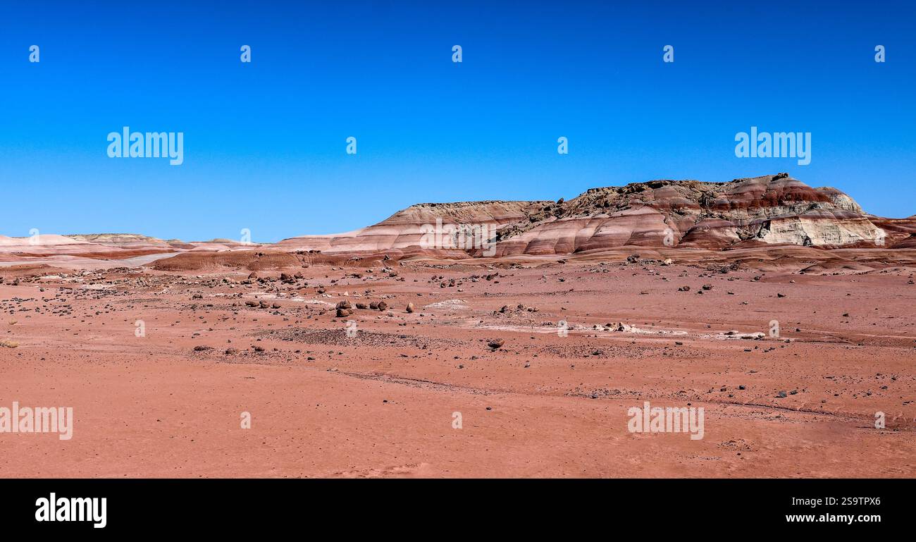 Otherworldly landscape of the Bentonite Hills in the Utah desert near ...