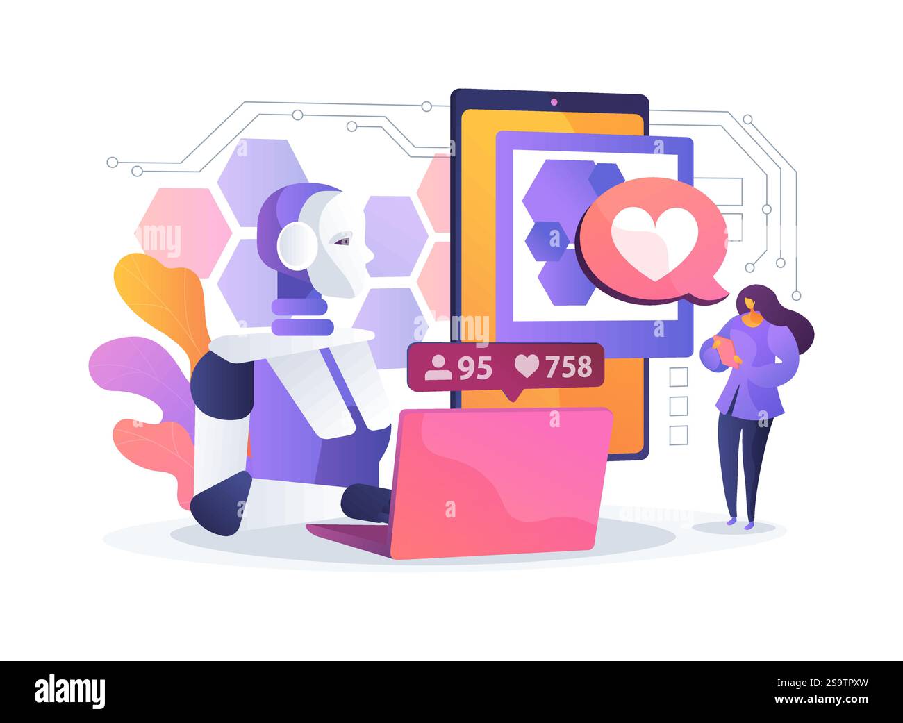 AI-Powered Visual Content Creation abstract concept vector illustration ...