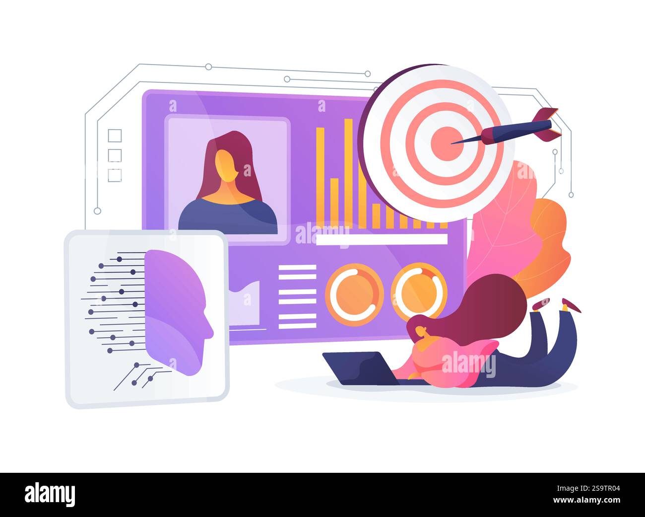 AI-Driven Behavioral Targeting abstract concept vector illustration ...