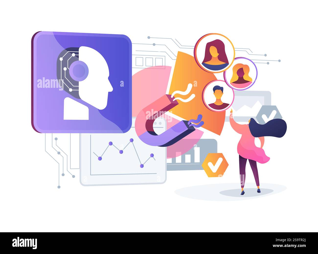 AI-Powered Customer Segmentation abstract concept vector illustration ...