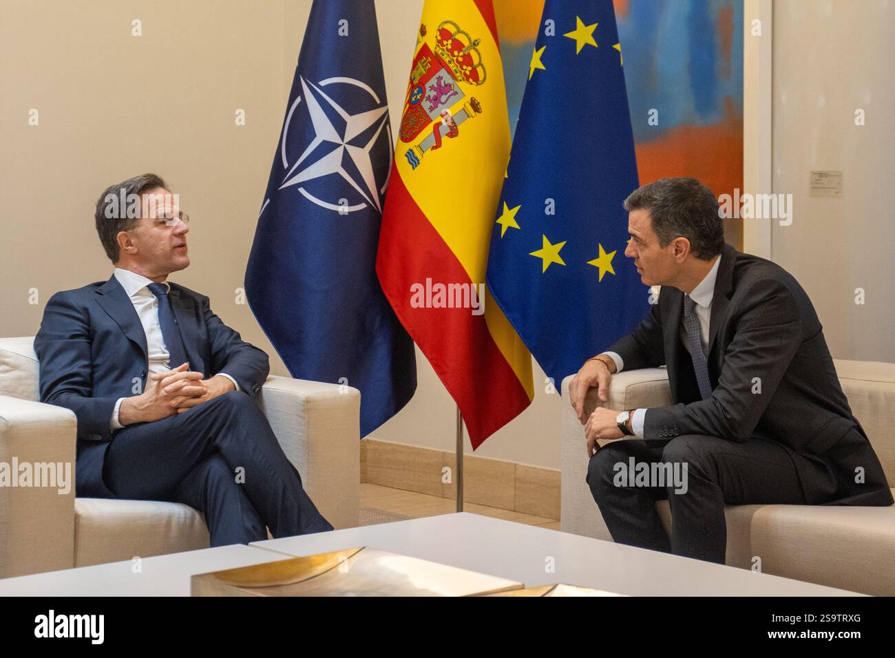 Madrid, Spain. 27th Jan, 2025. Pedro Sánchez, President of the Spanish ...