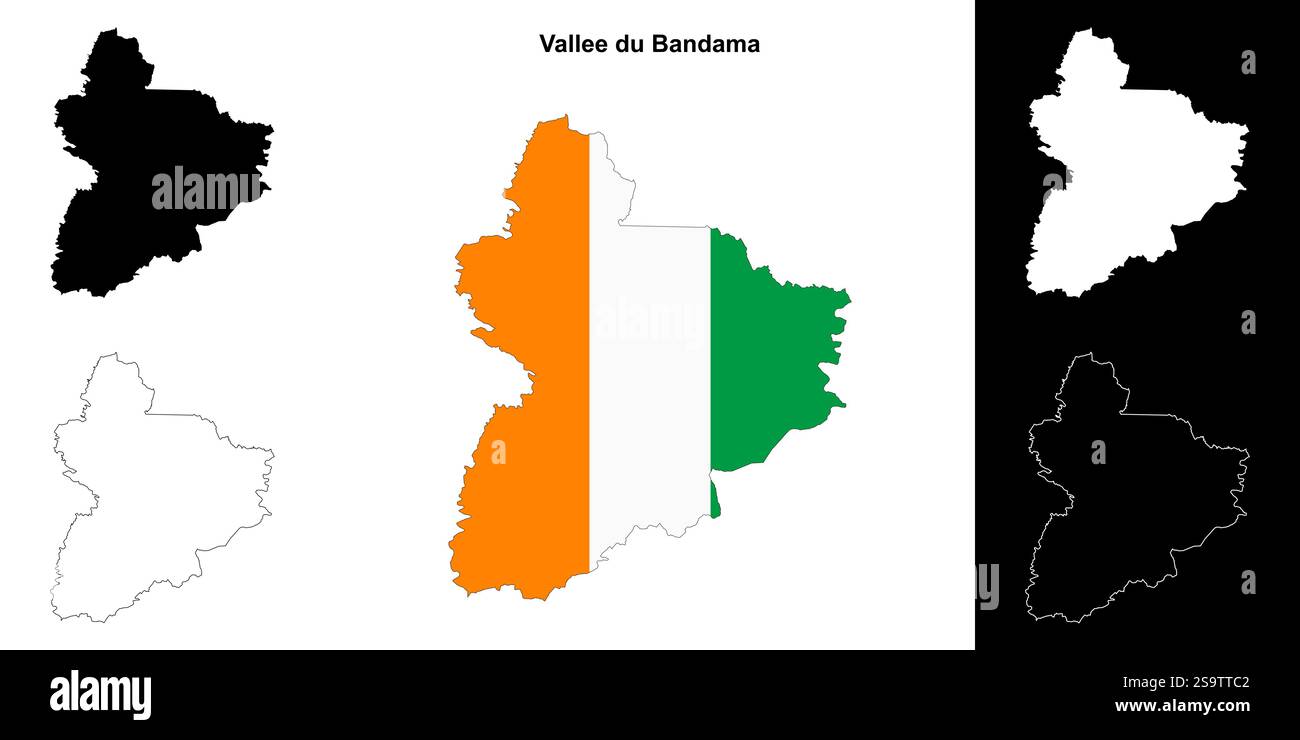 Vallee du Bandama district outline map set Stock Vector Image & Art - Alamy