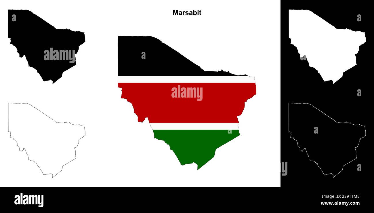 Marsabit county outline map set Stock Vector Image & Art - Alamy