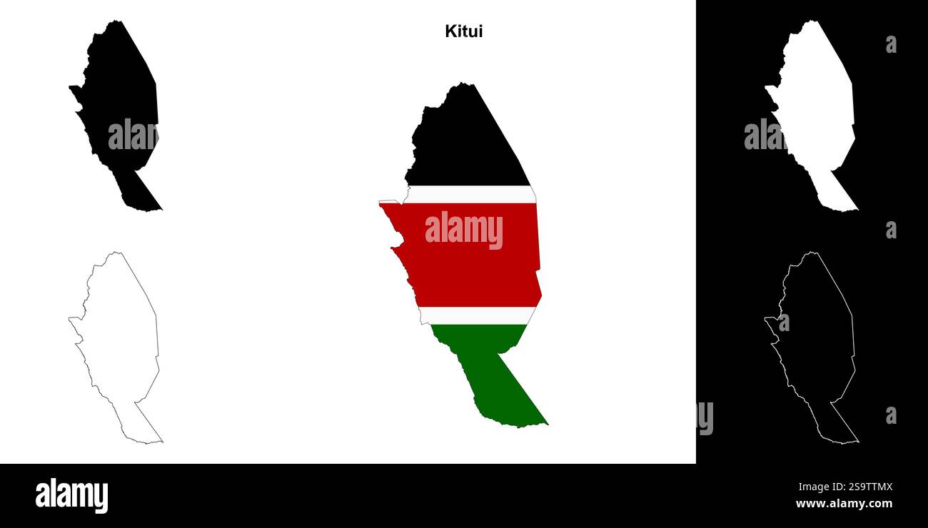 Kitui vector outline map hi-res stock photography and images - Alamy