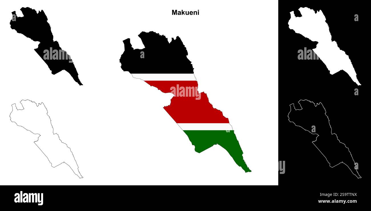 Makueni outline map hi-res stock photography and images - Alamy