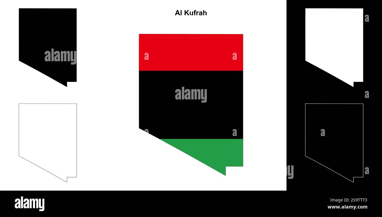 Al Kufrah district outline map set Stock Vector Image & Art - Alamy