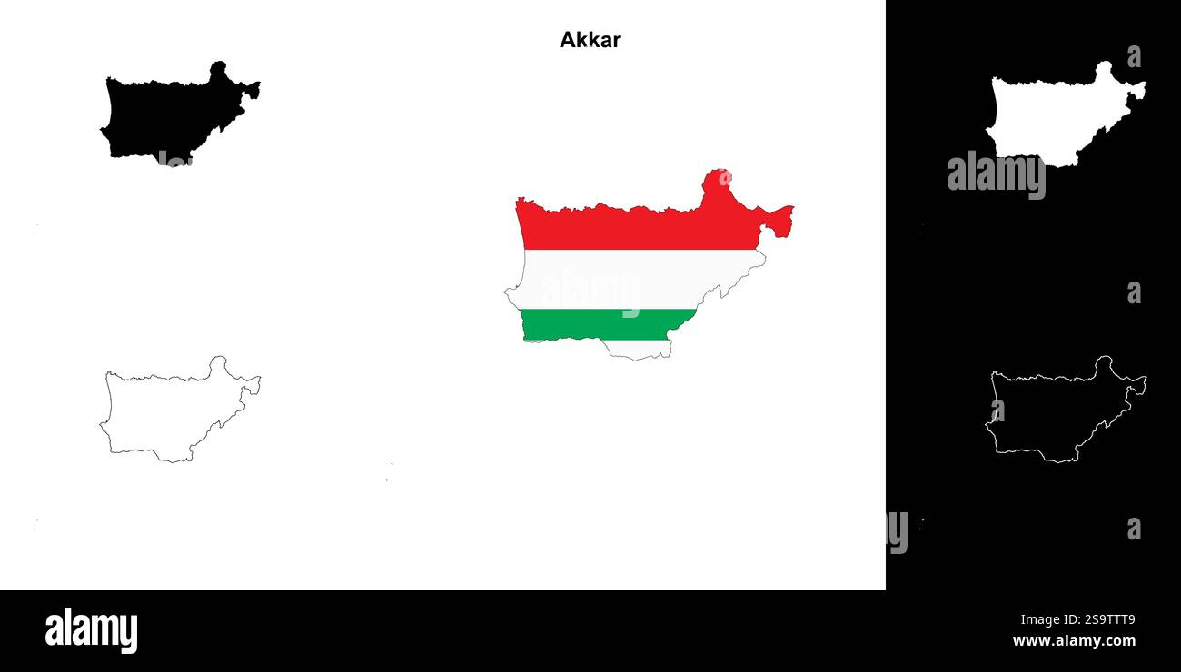 Akkar governorate outline map set Stock Vector Image & Art - Alamy