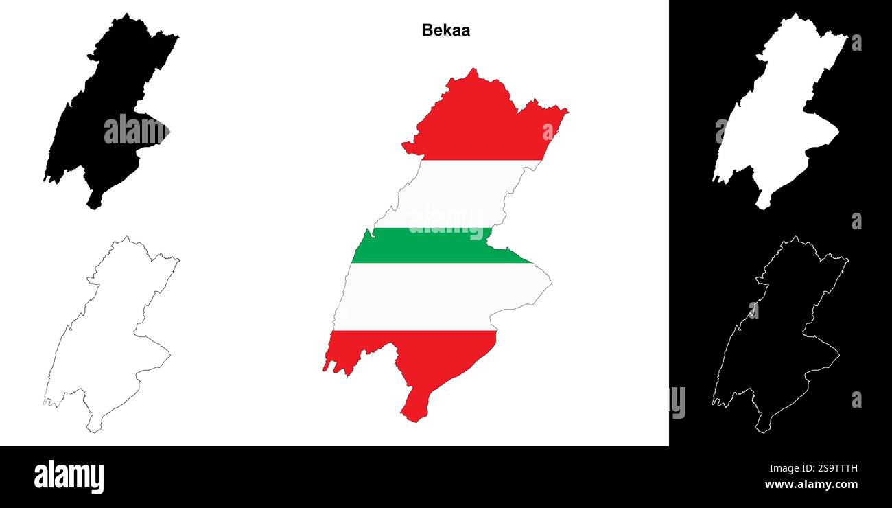 Bekaa governorate outline map set Stock Vector Image & Art - Alamy