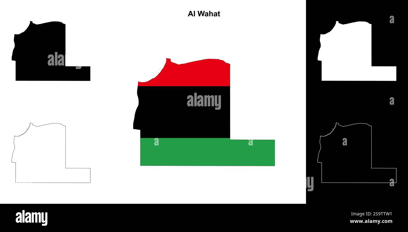 Al Wahat district outline map set Stock Vector Image & Art - Alamy